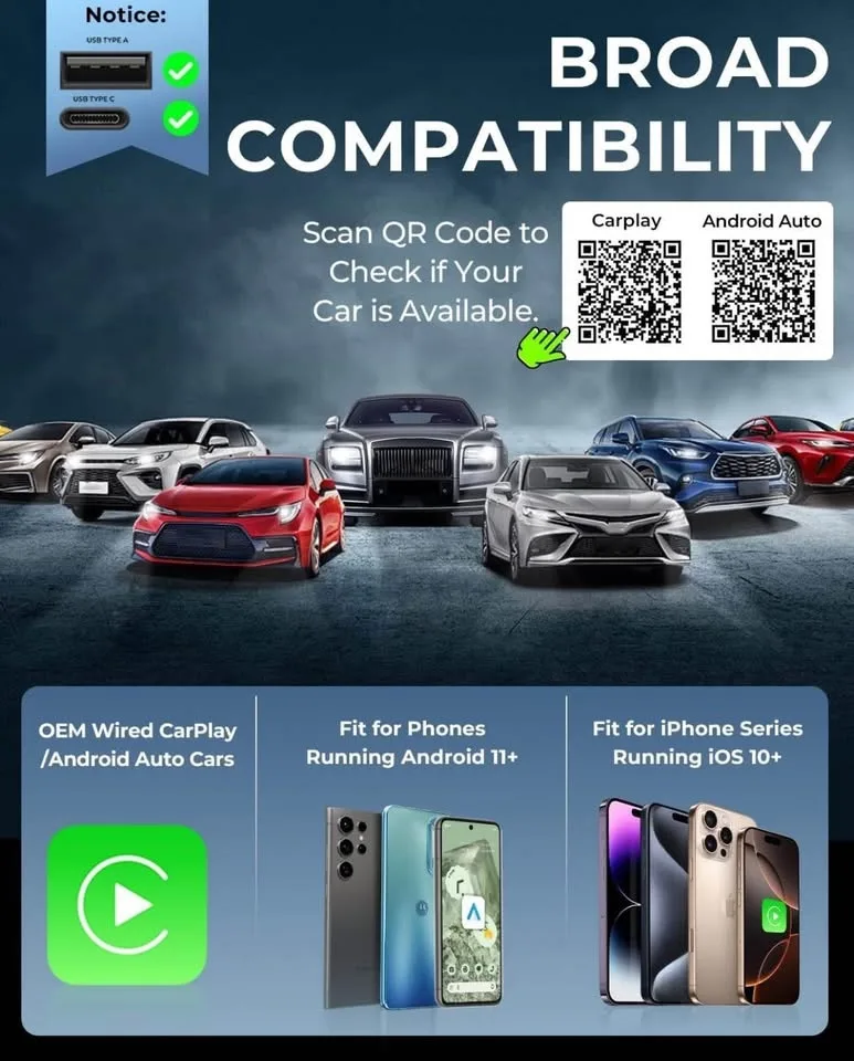 (New) Wireless CarPlay Adapter for iPhone & Android | Karrot