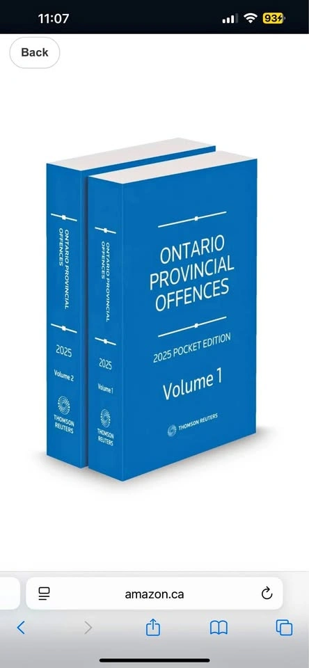 Ontario Provincial Offences 2025, Pocket Edition | Karrot