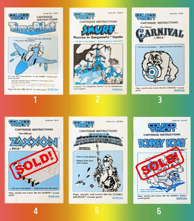 Colecovision Original Game Manuals | Karrot