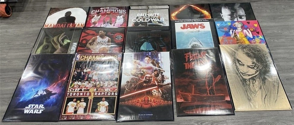 18 Framed Collector Posters – Star Wars, Jaws, Joker, Raptors | Karrot