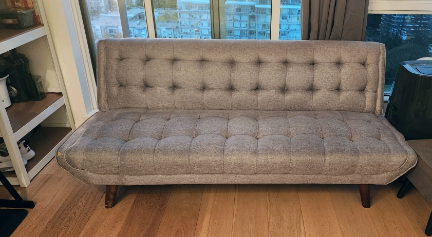 MILOH Structube Tufted mid century style sofa bed Karrot