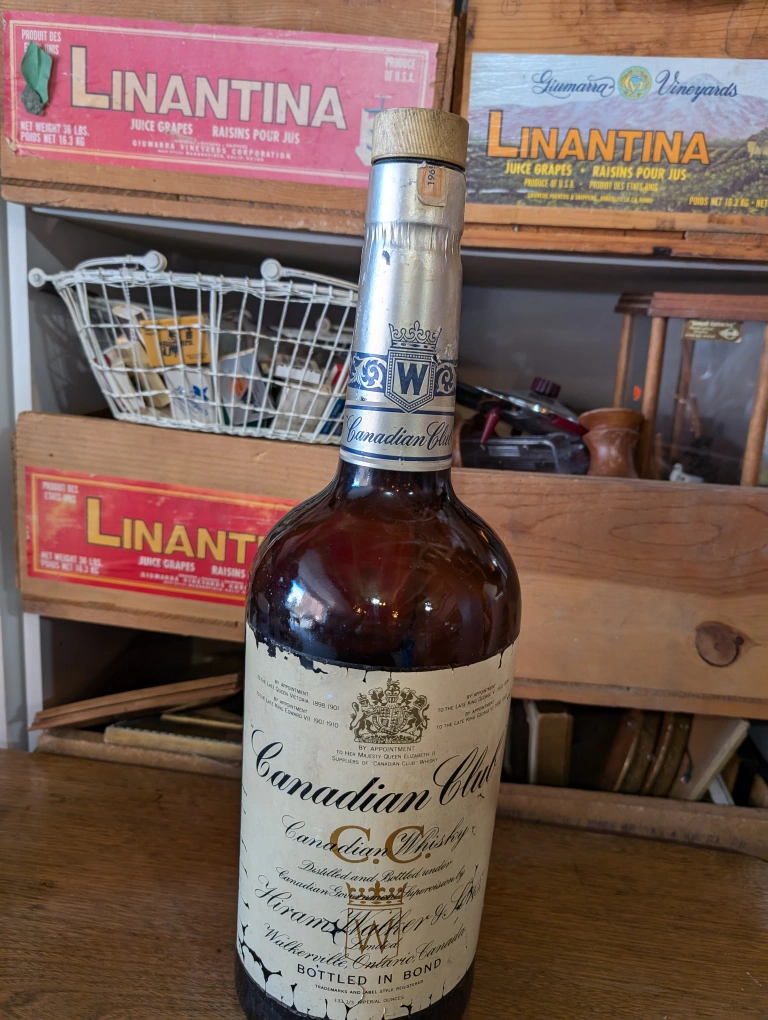 Vintage Huge Glass Canadian Club Whiskey Bottle 133 Oz (empty ) | Karrot