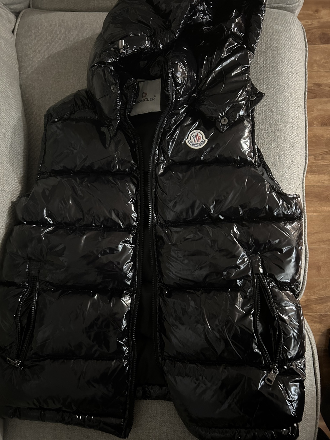 Moncler Black Puffer Vest Karrot