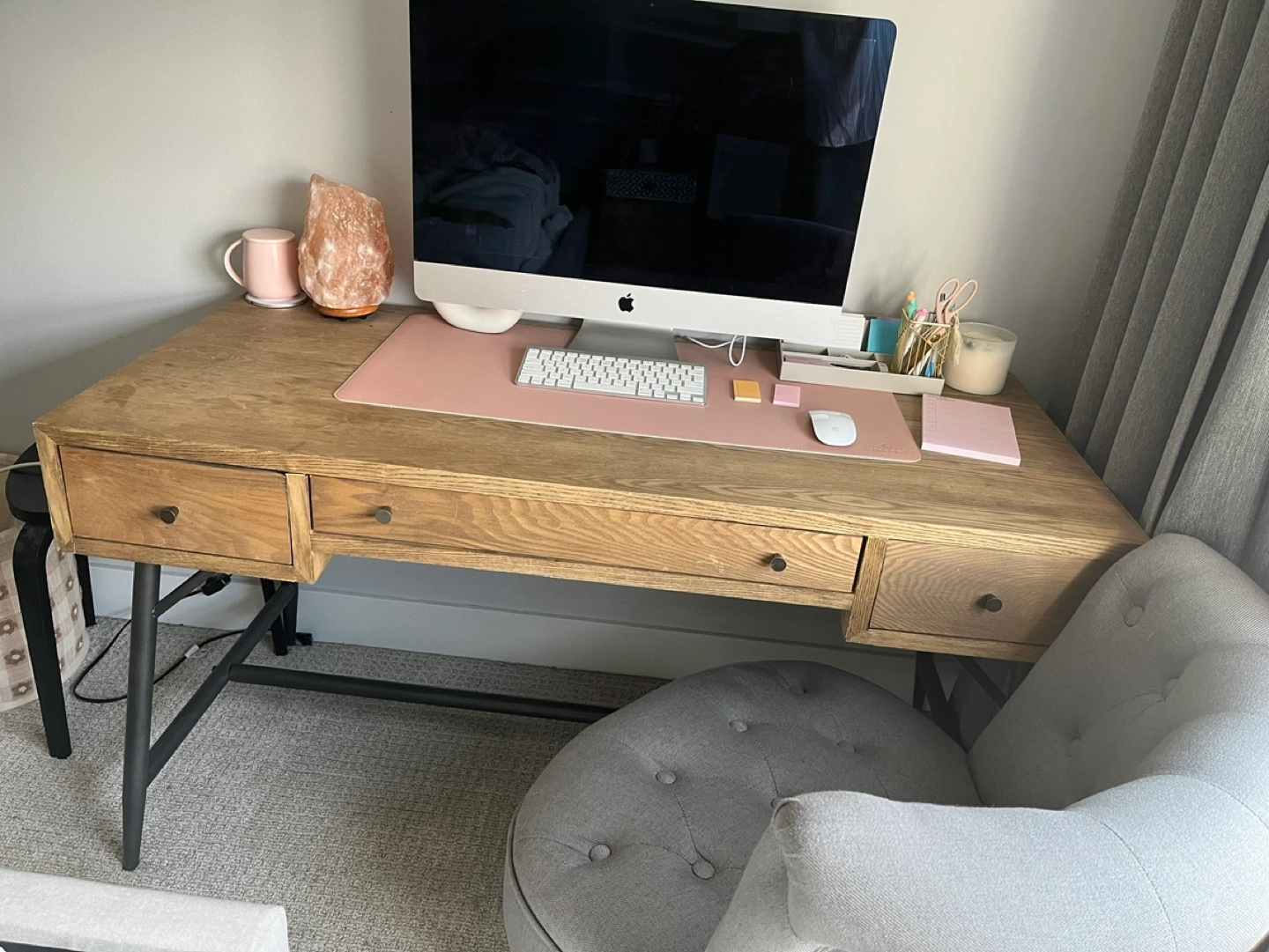 Wooden Desk with Black Metal Legs from Structube | Karrot