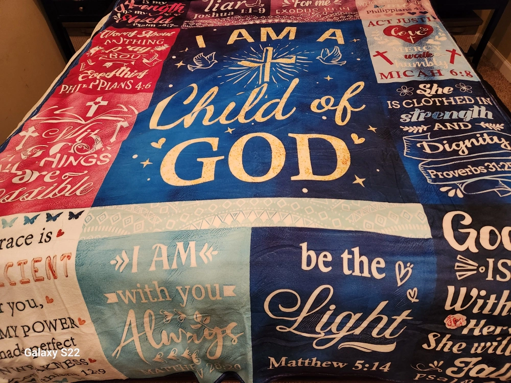 Christian Fleece "I Am A Child of God" Throw Blanket | Karrot