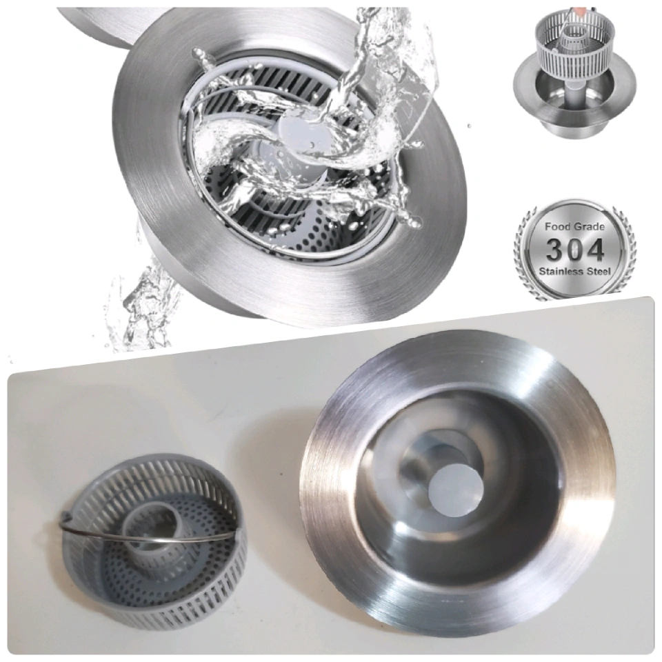 Kitchen Sink Drain Strainer & Stopper Combo...New | Karrot