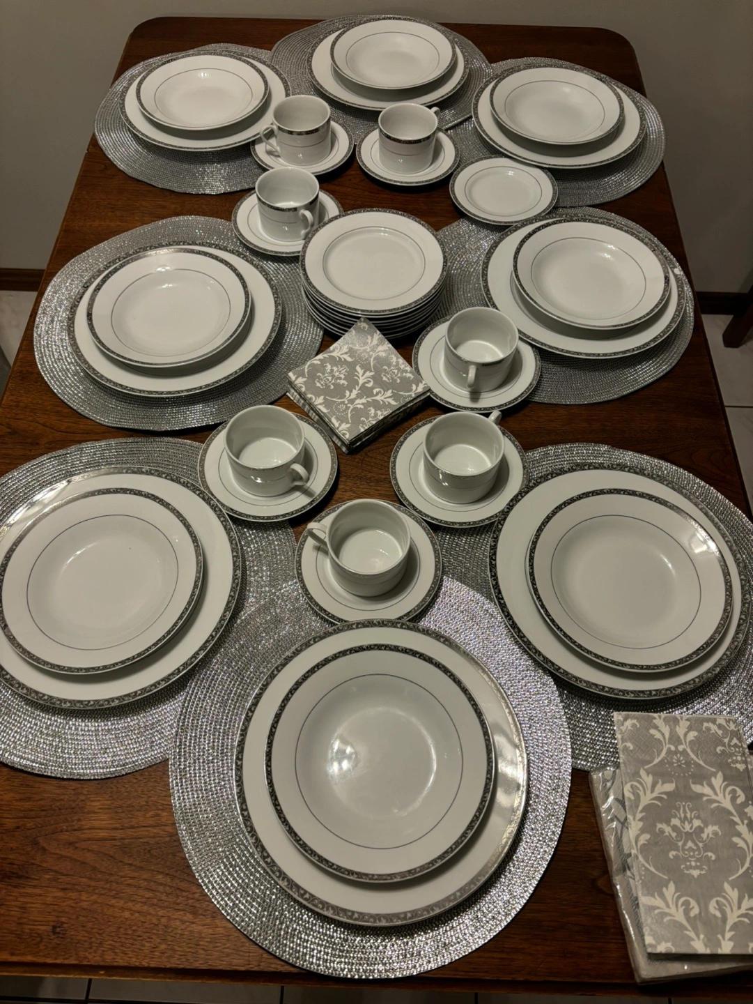 Dinnerware Set with Silver Trim By Everyday Gibson | Karrot