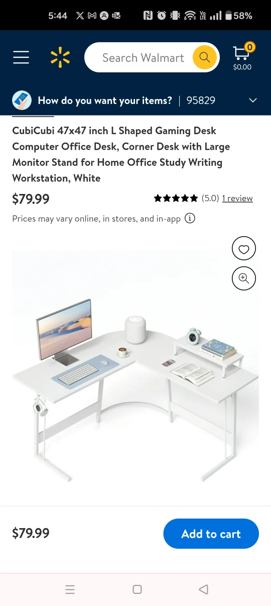 CubiCubi 47x47 inch L Shaped Gaming Desk | Karrot