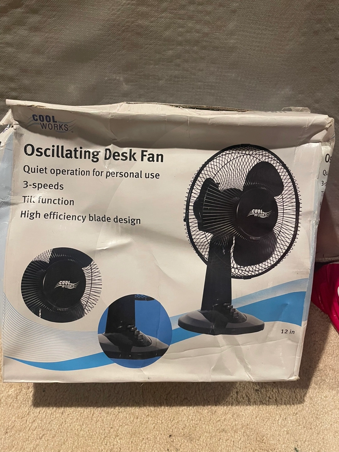 Cool Works Oscillating Desk Fan - 3 Speeds, Tilting | Karrot