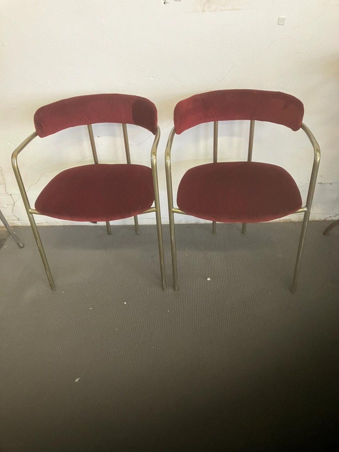 Burgundy Velvet Dining Chairs - Set of Two | Karrot