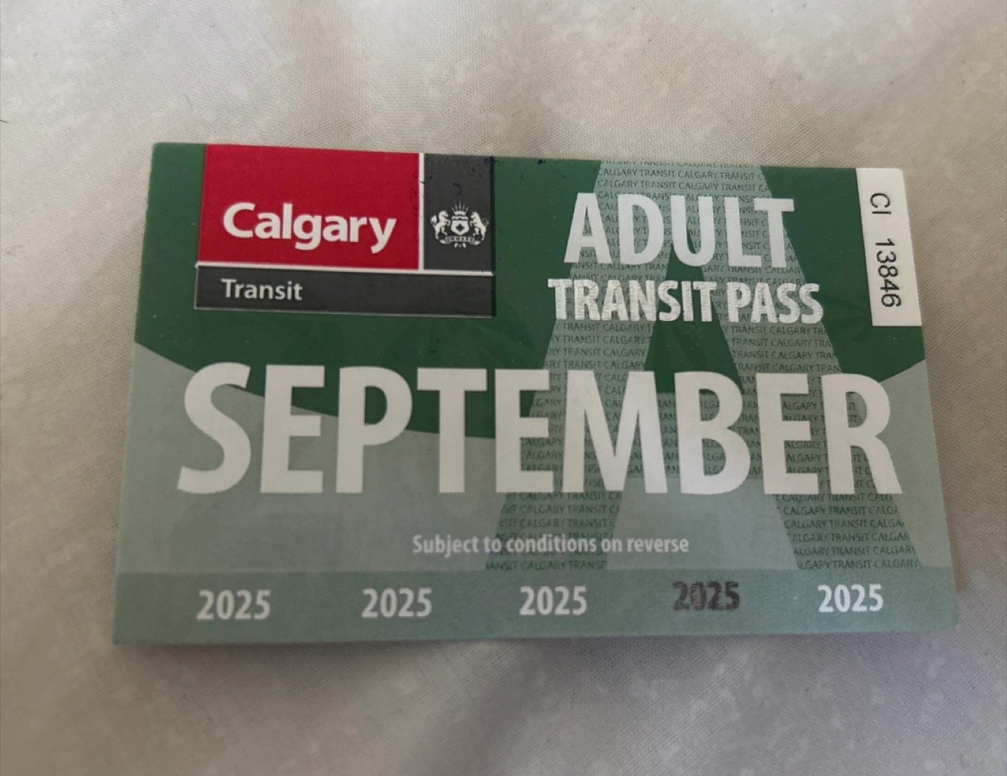 Calgary Transit Adult Pass - September 2025 | Karrot