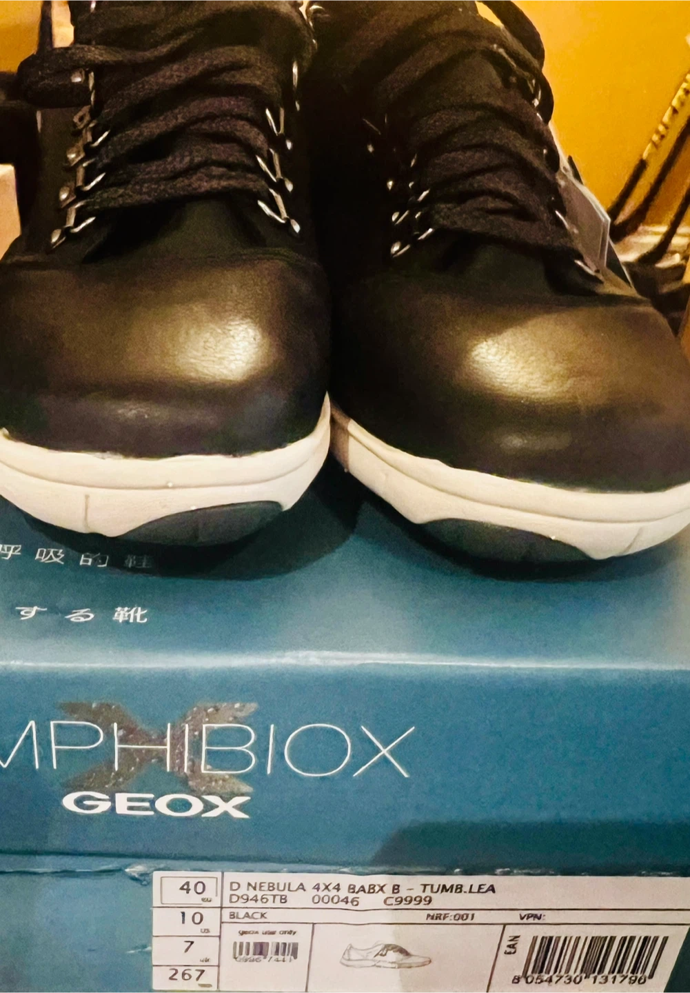 New Geox Amphibiox Nebula Black Leather Boots - Size 10 | Karrot