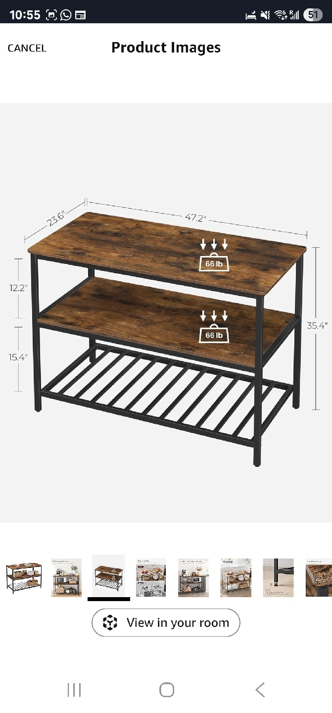 Rustic Brown Kitchen Island with Metal Frame | Karrot