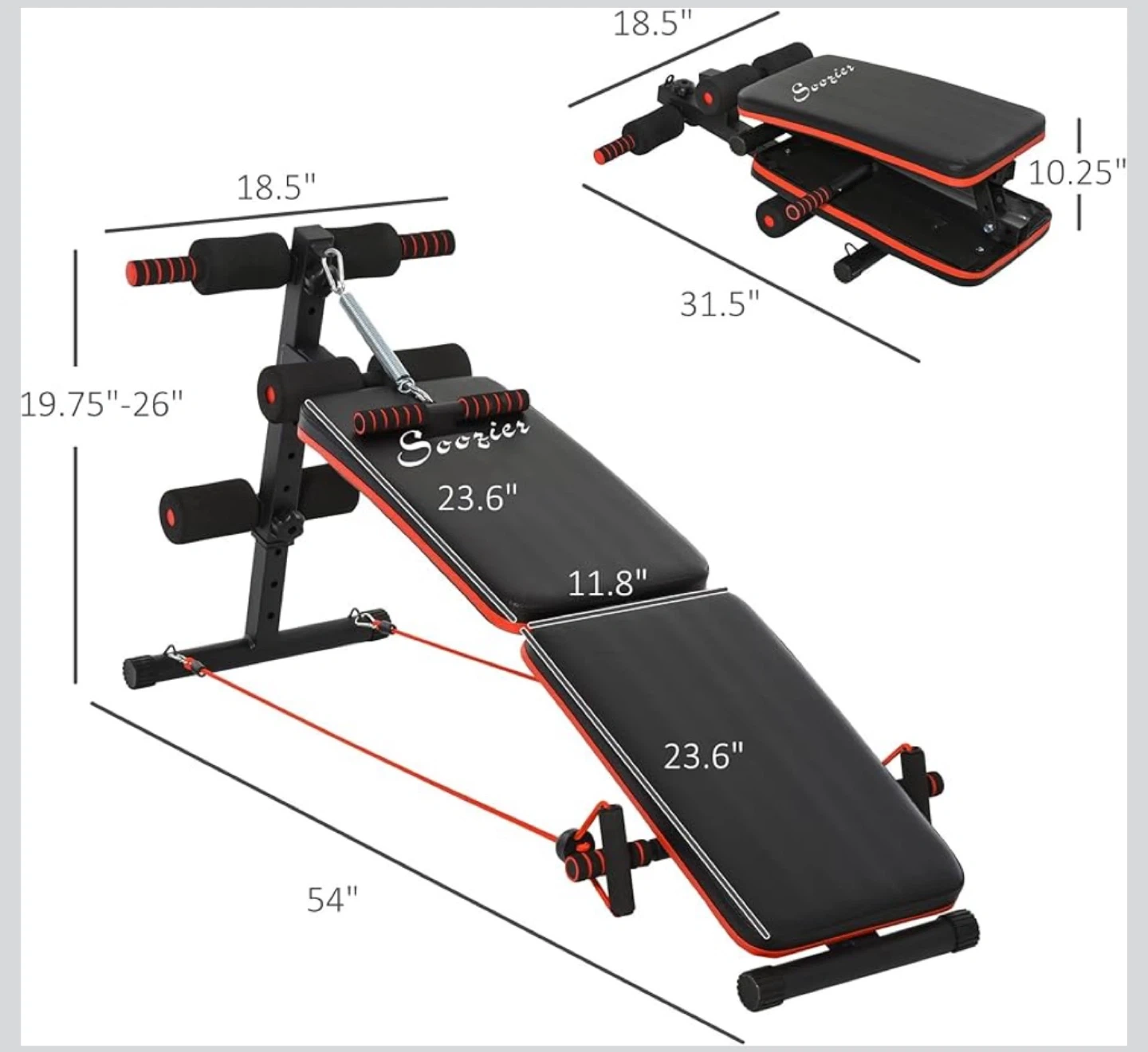 Soozier Sit Up Bench - Core Workout, Foldable | Karrot