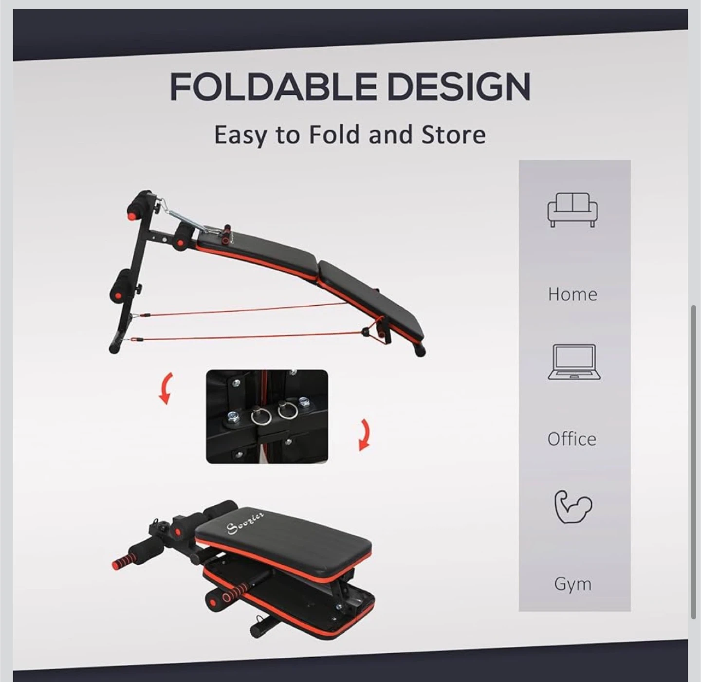 Soozier Sit Up Bench - Core Workout, Foldable | Karrot