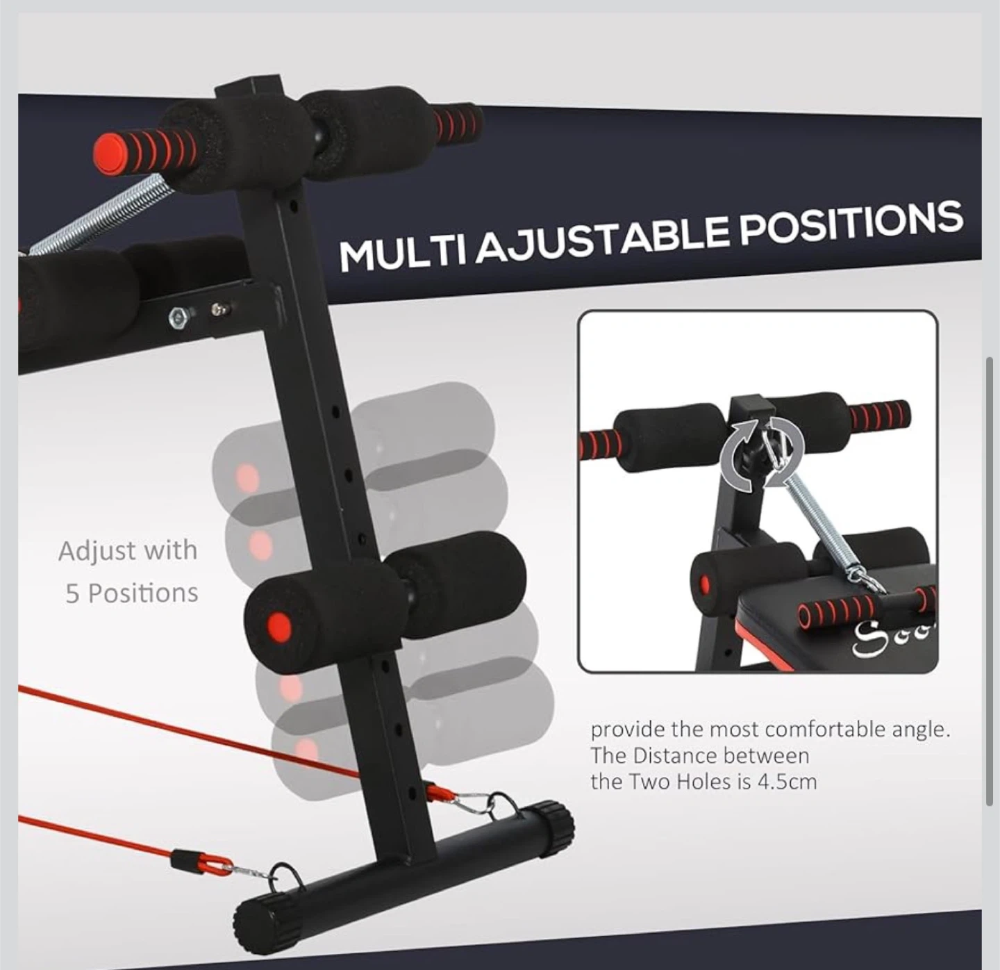 Soozier Sit Up Bench - Core Workout, Foldable | Karrot