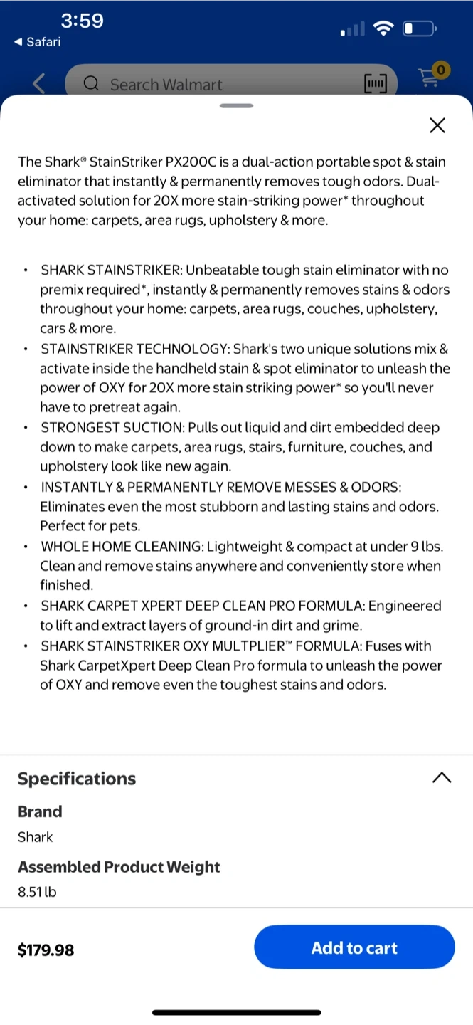 Shark StainStriker PX200C Carpet Cleaner | Karrot