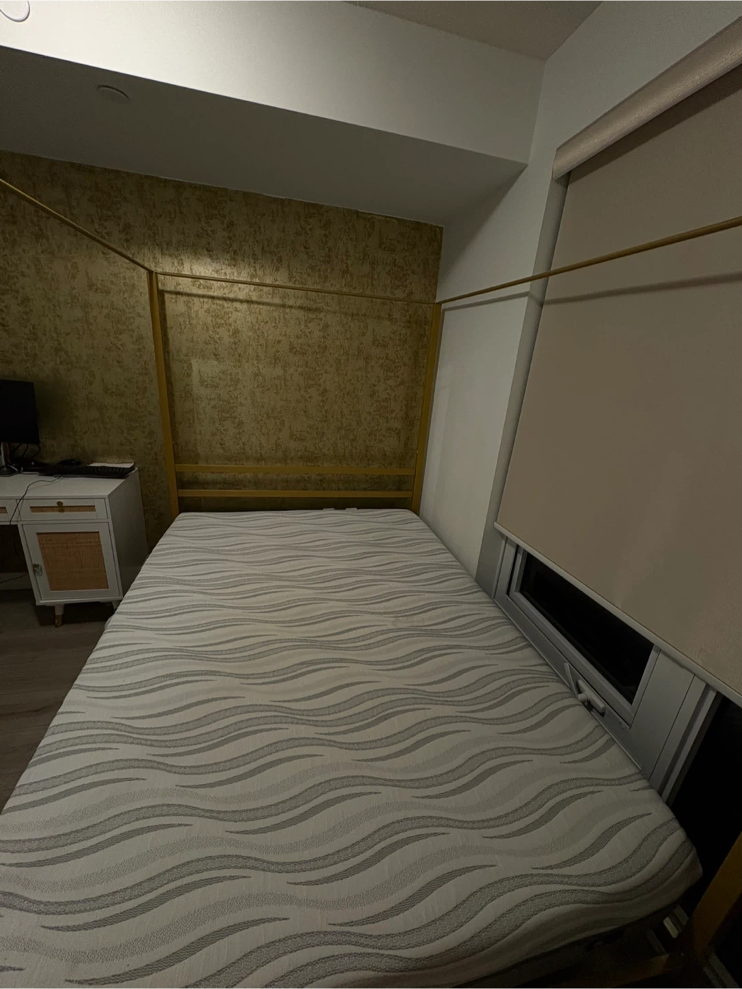 Queen Size Gold Canopy Bed Frame | Karrot