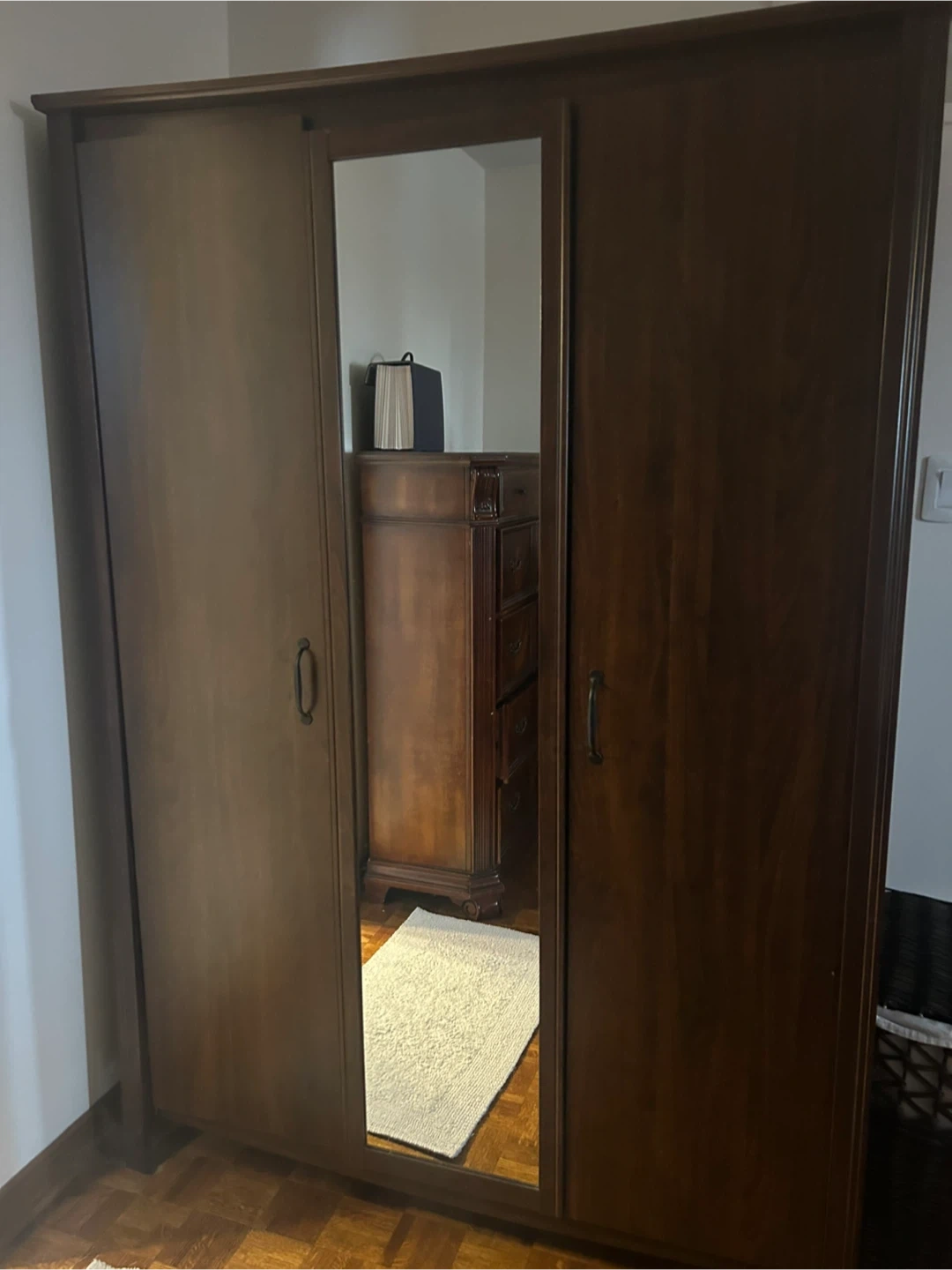 Wooden Wardrobe with Mirror | Karrot