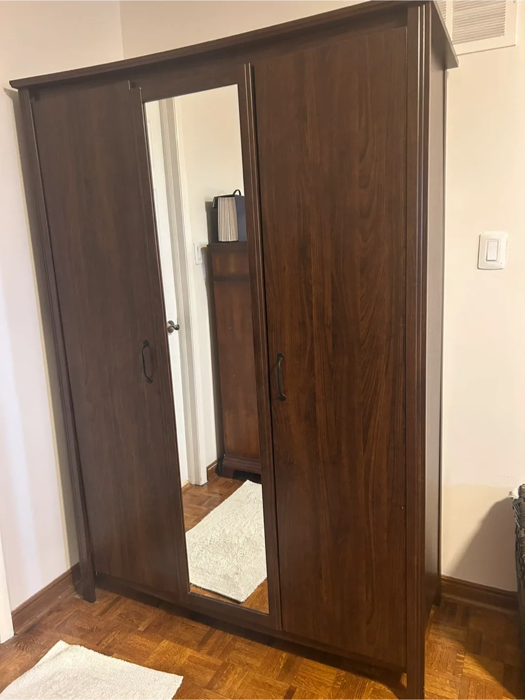 Wooden Wardrobe with Mirror | Karrot