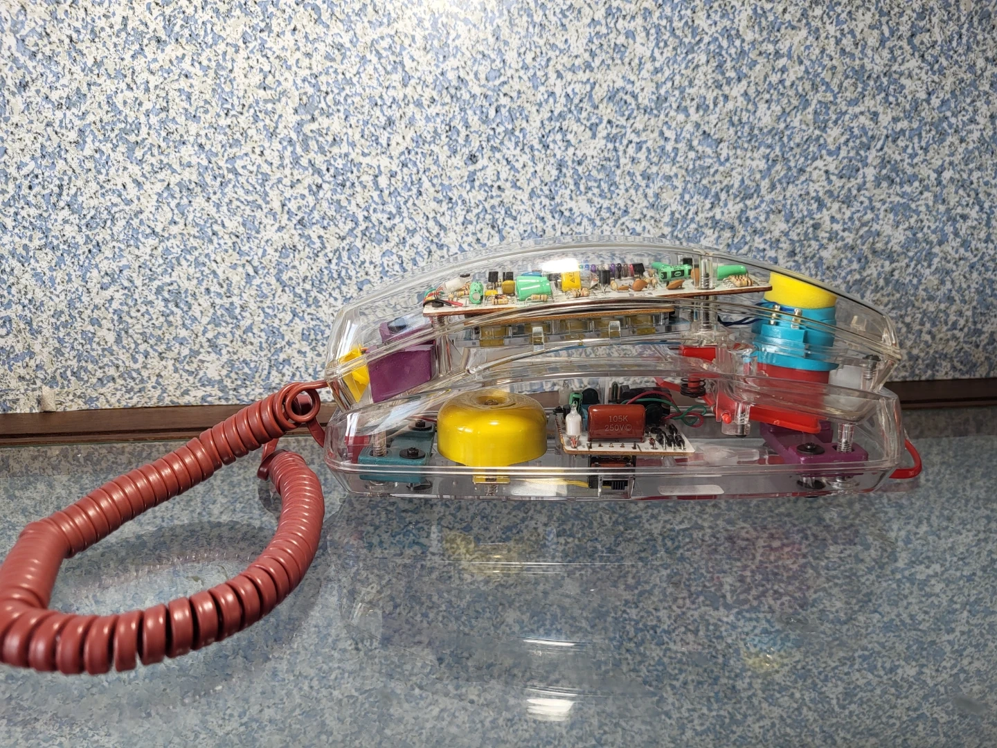 Beautiful Phontalk See Thru vintage Phone Transparent in box | Karrot
