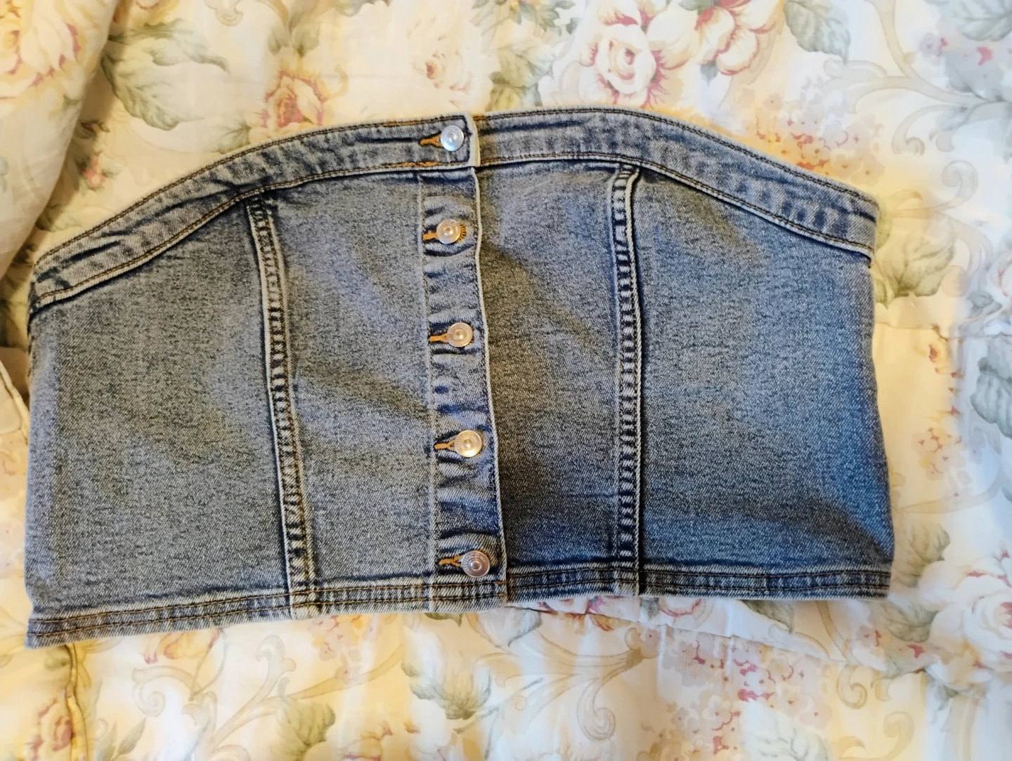 H&M Divided Denim Bustier Top - Size L | Karrot