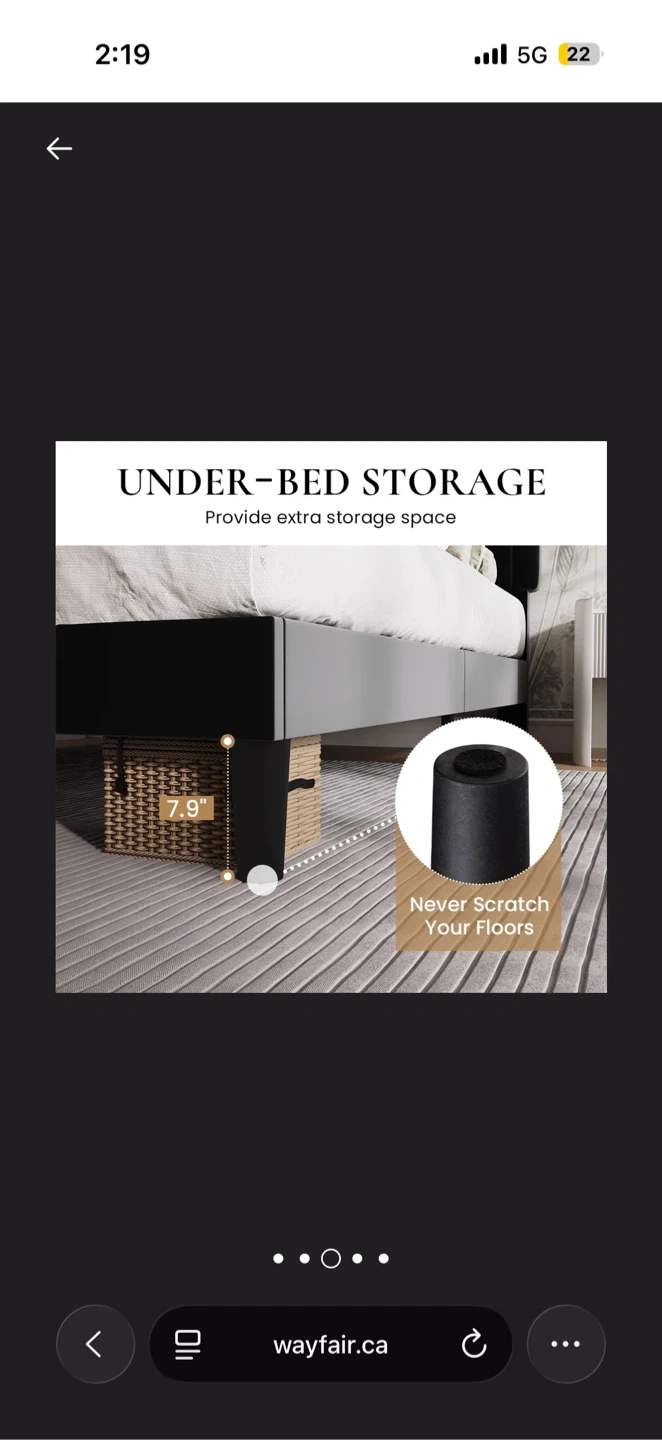 King Size Black Velvet Bed Frame - New in Box! | Karrot