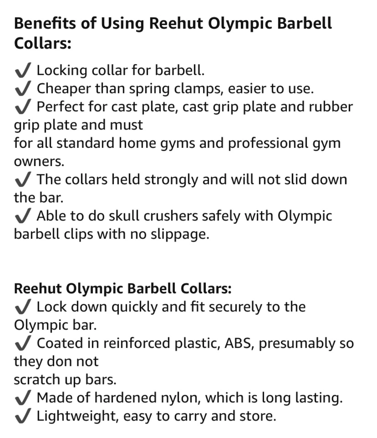 Reehut Barbell collars | Karrot