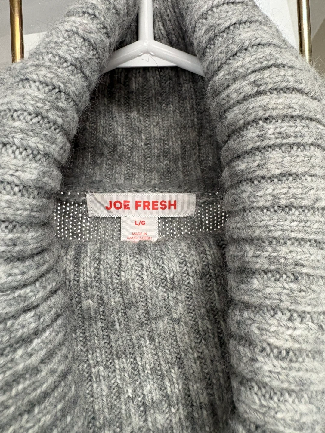 Joe Fresh Grey Cowl Neck Sweater - Size L/G | Karrot