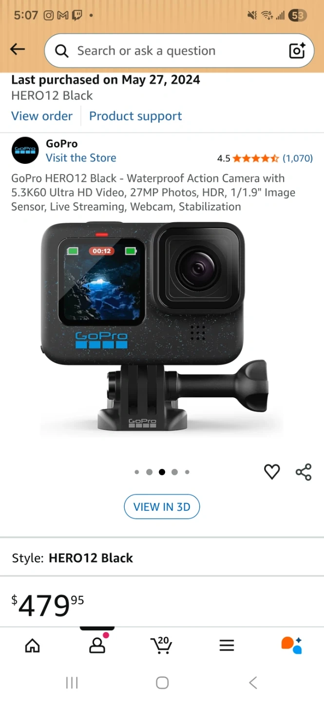GoPro HERO12 Black - Waterproof Action Camera | Karrot